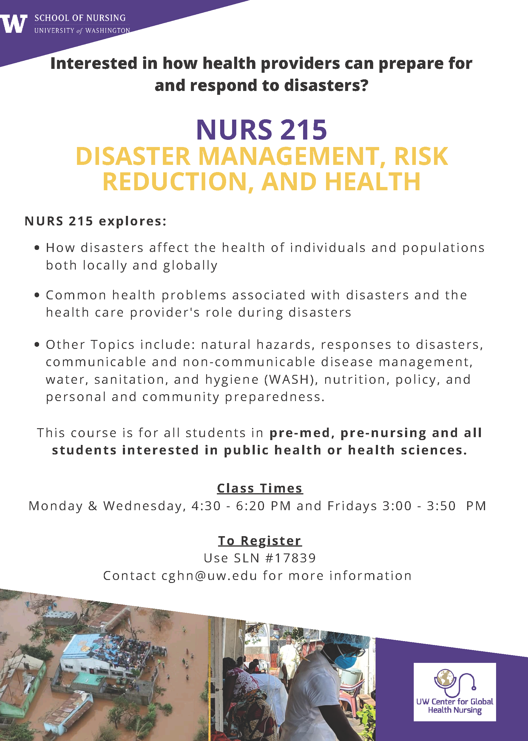 New Undergraduate Disaster Management, Risk Reduction, and Health ...